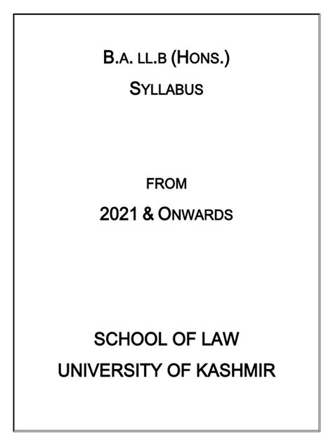 Ba Llb Syllabus Pdf