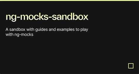 Ng Mocks Sandbox Codesandbox