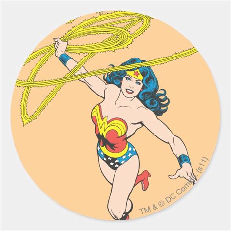 Wonder Woman Holds Lasso 2 Classic Round Sticker
