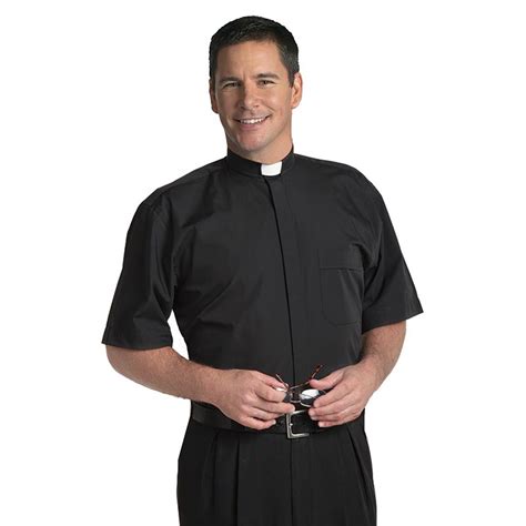 Black Short Sleeve Tab Collar Clergy Shirt Consumer Autom