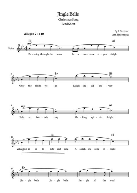 Jingle Bells Arr Heisenberg By J Pierpont Sheet Music For Guitar