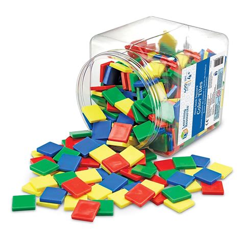 Learning Resources Plastic Square Color Tiles 400 Pieces Ler0203 Image 1