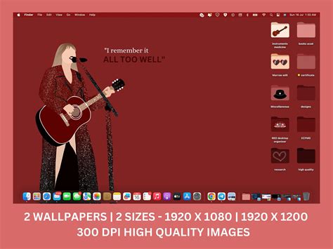 Taylor Swift Album Red Mac Folder Icons And Desktop Wallpapers Etsy