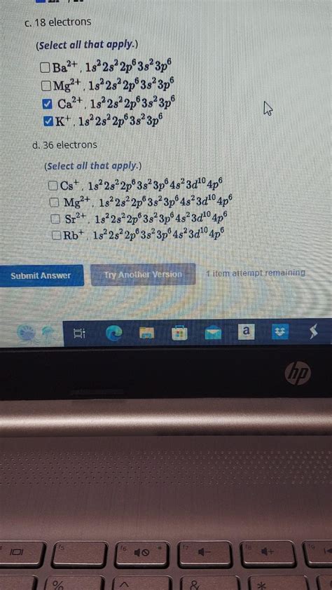 Solved C 18 Electrons Select All That Apply Chegg Com