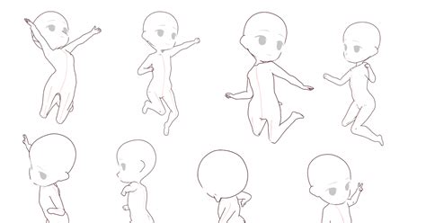 トレス素材 【トレスフリー】ﾃﾞﾌｫﾙﾒキャラジャンプポーズ集 こばやしのイラスト Pixiv