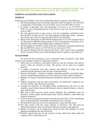 Non Performing Assets And Its Impact On Performance Of Karnataka State