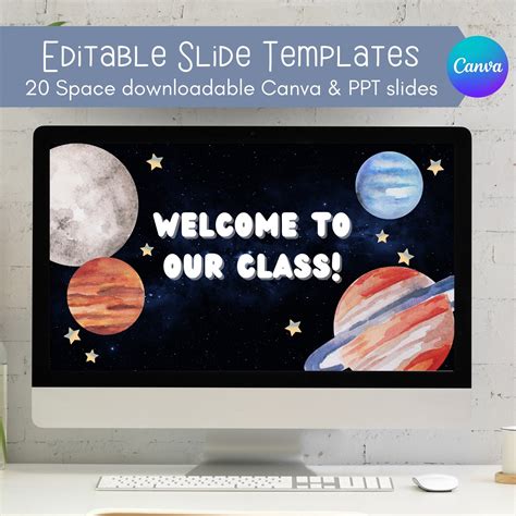 Editable Classroom Slides Template Space Slides 20 Canva Templates