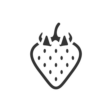 흑인과 백인 딸기 아이콘 프리미엄 벡터