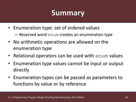 Enumeration Type Data Type A Set Of Values With A Set Of Operations On Them Enumeration Type A