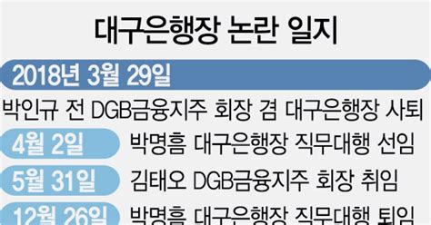 끝없는 내홍에 커지는 지배구조 리스크금감원 이르면 내달 Dgb 종합검사 착수
