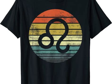Leo Ts Funny Retro Sunset Zodiac Sign Birthday T Shirt Men Buy T