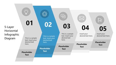 Horizontal Infographic Diagram Template Colored Arrow For Step Two