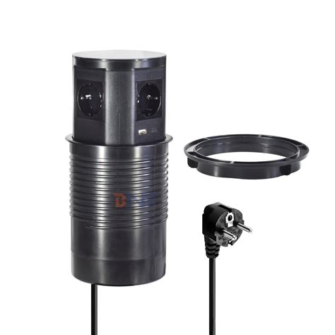 Kitchen Hidden Pneumatic Pop Up Power Sockets Wireless Charger With 4 Ac Outlets And Usb A C