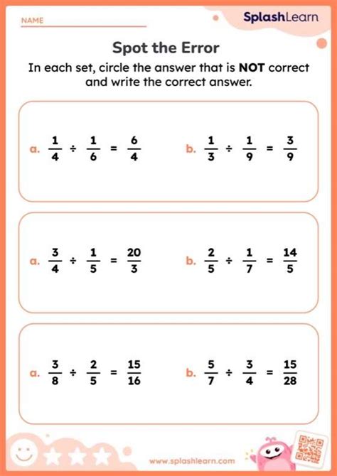 Dividing Fractions Using Models Maths Worksheets Splashlearn
