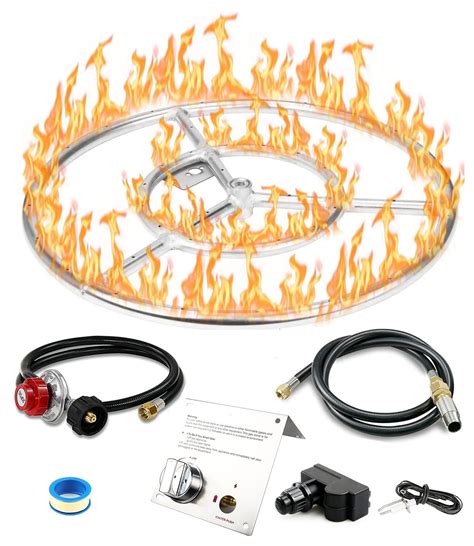 Hisencn Fire Pit Burner Ring Kit 24 Inch 304 Stainless Steel Fire Pit