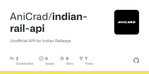 Github Anicradindian Rail Api Unofficial Api For Indian Railways