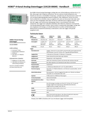 Hobo Ux M Channel Analog Data Logger User S Manual Manualzz