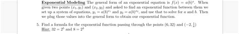 Solved Exponential Modeling The General Form Of An