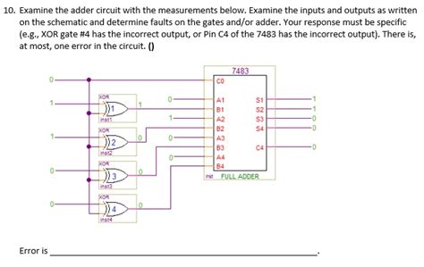 Solved Examine The Adder Circuit With The Measurements Below