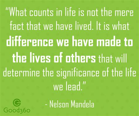 What Counts In Life Is Not The Mere Fact That We Have Lived It Is