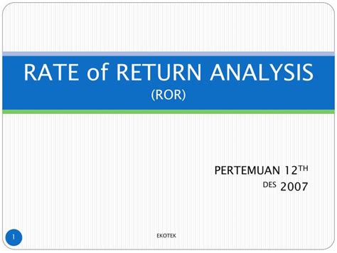 Ppt Rate Of Return Analysis Ror Powerpoint Presentation Free