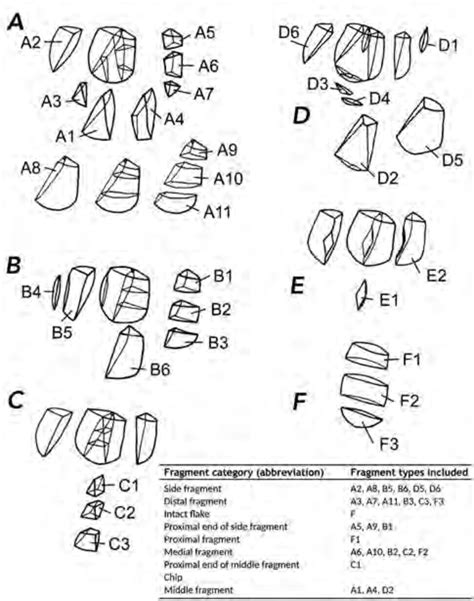 Exploded Views Of Quartz Fragment Types Modied From Callahan Et Al