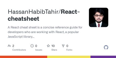 Github Hassanhabibtahirreact Cheatsheet A React Cheat Sheet Is A Concise Reference Guide For