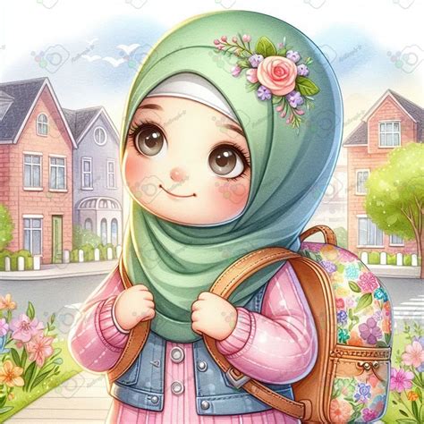 بک گراند کودکانه دانش آموز دختر با حجاب با کوله پشتی کد 42846 ویژه عکس گراف عکس گراف