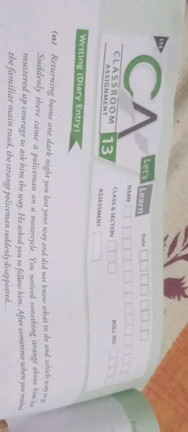 115 Date NAME CLASSROOM CLASS SECTION ROLL NO StudyX