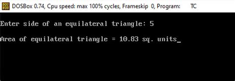 C Program To Find Area Of Equilateral Triangle Find Area Of Equilateral Triangle