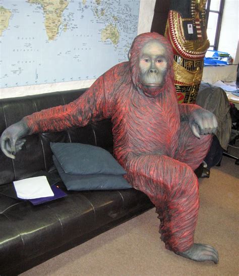 Orangutan Sitting On Bench Jr 2918 Lifesize Models