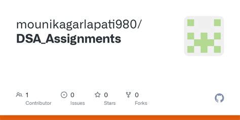 GitHub Mounikagarlapati980 DSA Assignments