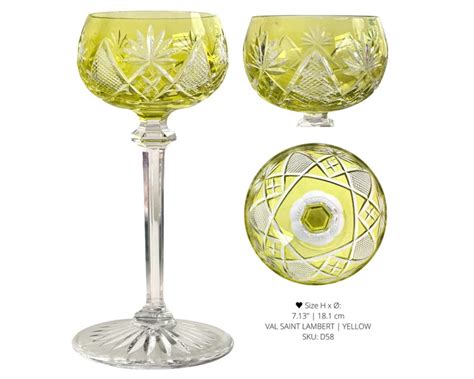 1x Val Saint Lambert Crystal Wine Glass Roemer Cut To Etsy