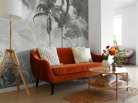 Fotobehang Nevelig Palmbos Fotobehang