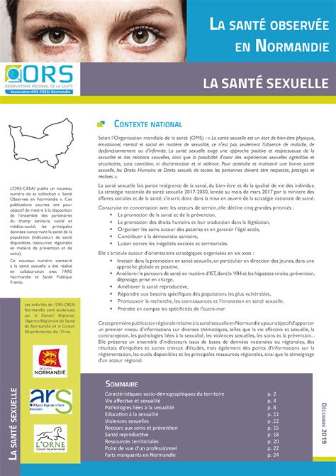 La Santé Observée En Normandie La Santé Sexuelle • Association Ors