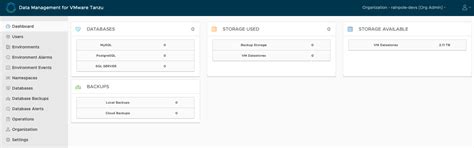 vmware data services manager v1 3 2 database creation