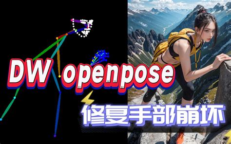 Sd最新预处理器dwpose，精准控制手指、姿势，目前最强的骨骼识别，详细安装和 哔哩哔哩