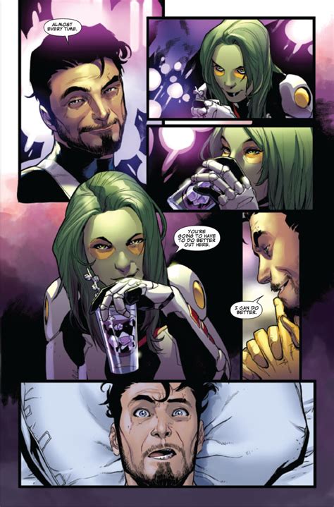 Sneak Peek Guardians Of The Galaxy Tony Stark And Gamora
