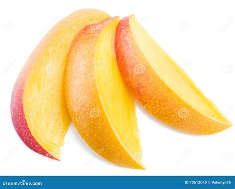 Mango Slices Isolated On A White Stock Image Image Of Macro