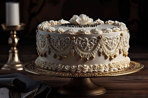 Premium AI Image An Elegant Cake With Three Layers Of Frosting And