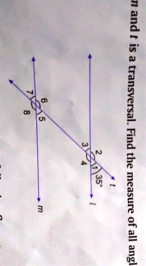 SOLVED In the given figure mandt is a transversal Find the measure of all angles if âˆ