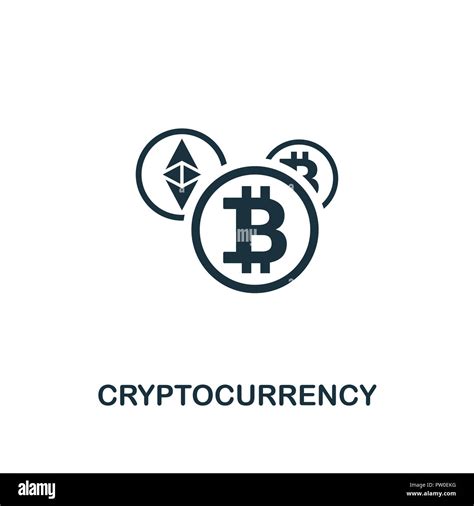 Cryptocurrency Icon Monochrome Style Design From Fintech Collection