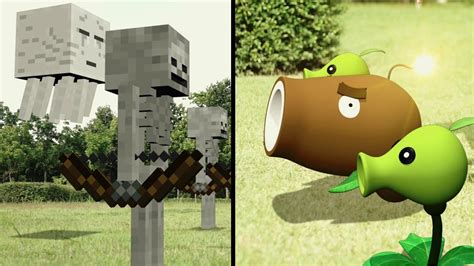 Plants Vs Minecraft Ghast And Skeleton Youtube