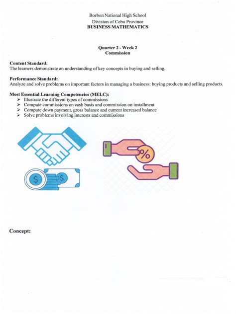 Business Mathematics Activity Pdf