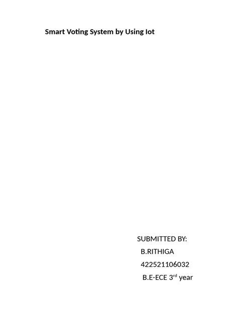 Smart Voting System By Using Iot Pdf Electronic Voting Internet