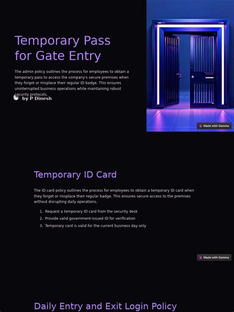 Temporary Pass For Gate Entry Pdf Computing Information Technology
