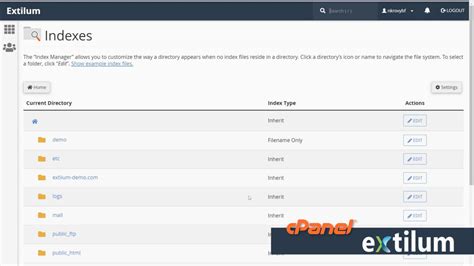 Manage Indices File Manager Cpanel • Extilum Knowledgebase