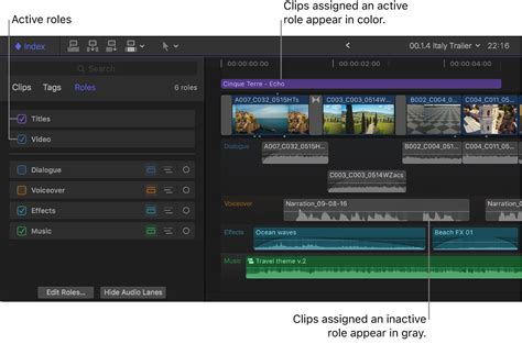 Mac用final Cut Proでロールのオンオフを切り替える Apple サポート 日本