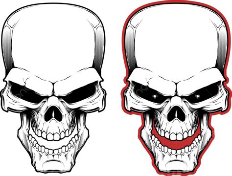 Gambar Ilustrasi Vektor Tengkorak Setan Kerangka Elemen Png Dan
