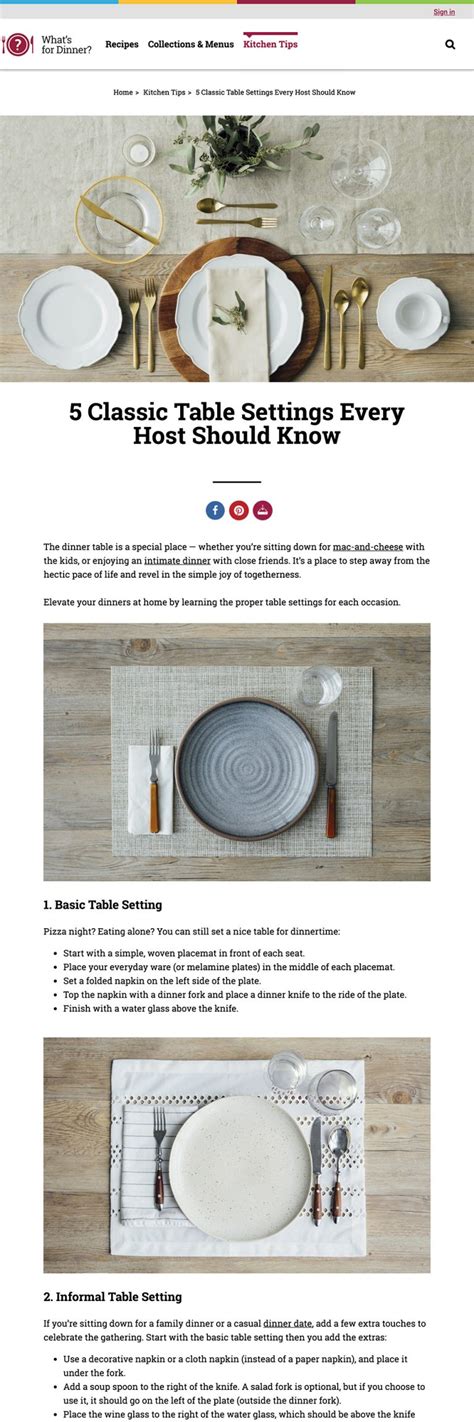 Article 5 Classic Table Settings Every Host Should Know Dish Works